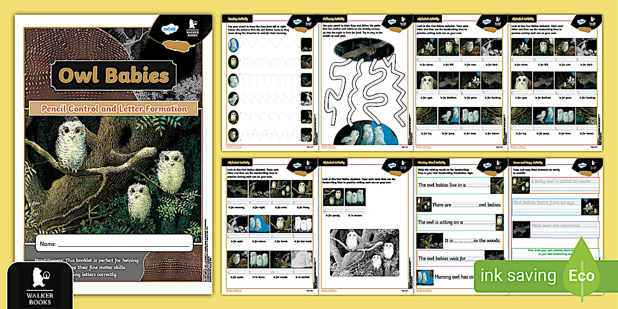 FREE! - EYFS/KS1 Owl Babies Pencil Control & Letter Formation Booklet
