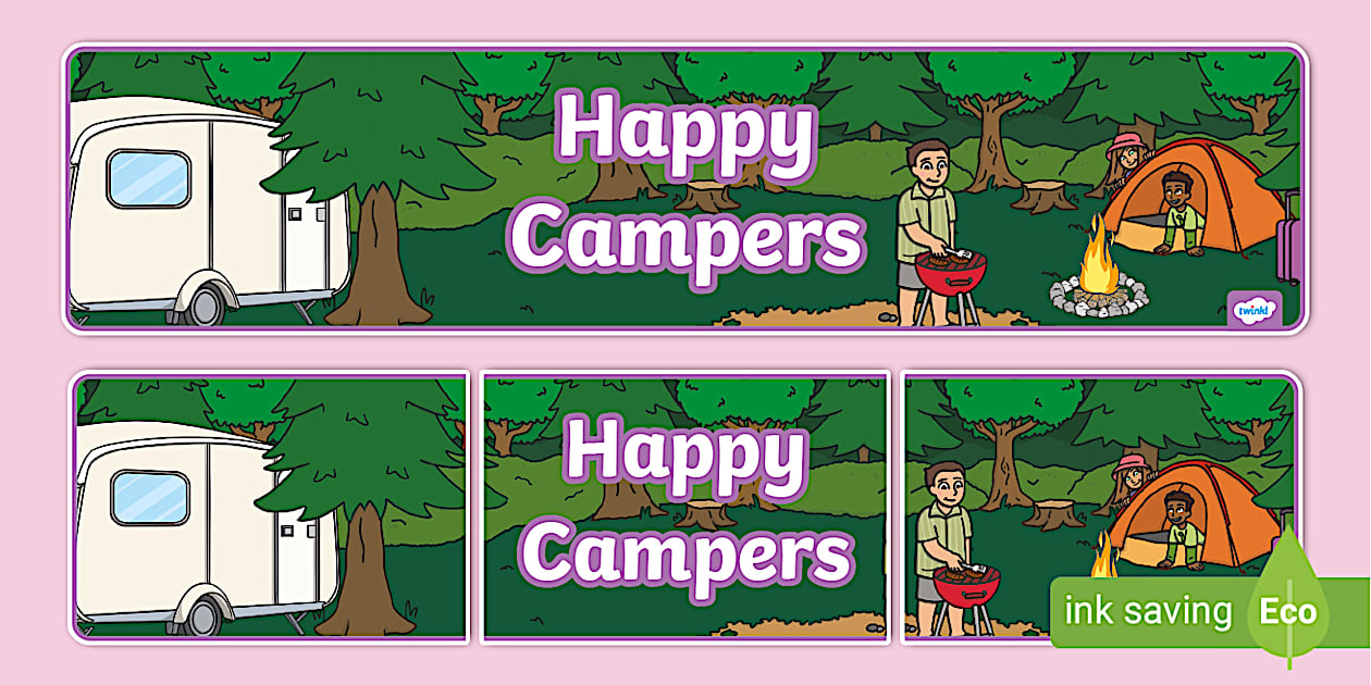Happy Campers Display Banner (teacher made) - Twinkl