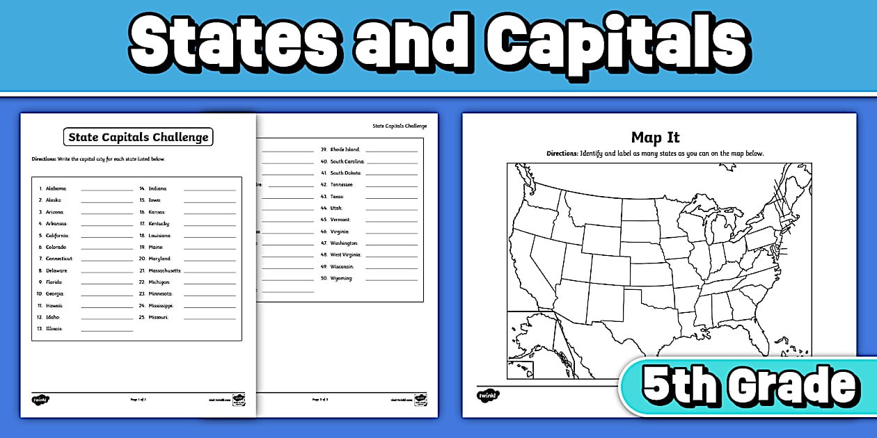 Fifth Grade States and Capitals Activity
