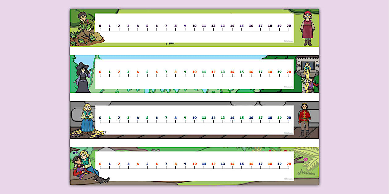 Rapunzel Number Lines 0-20 (teacher made) - Twinkl