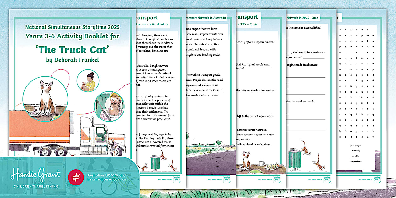 FREE! - NSS Years 3-6 Booklet for 'The Truck Cat' by Deborah Frankel
