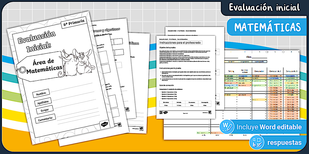 Evaluación Inicial: Matemáticas - 6º de Primaria - Twinkl