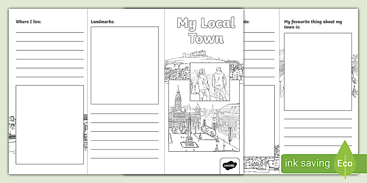 My Local Town Leaflet Template (teacher made) - Twinkl