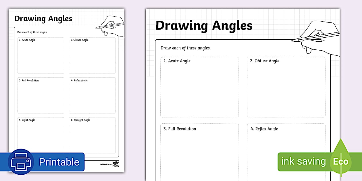 Drawing Angles Activity Sheet (teacher made) - Twinkl