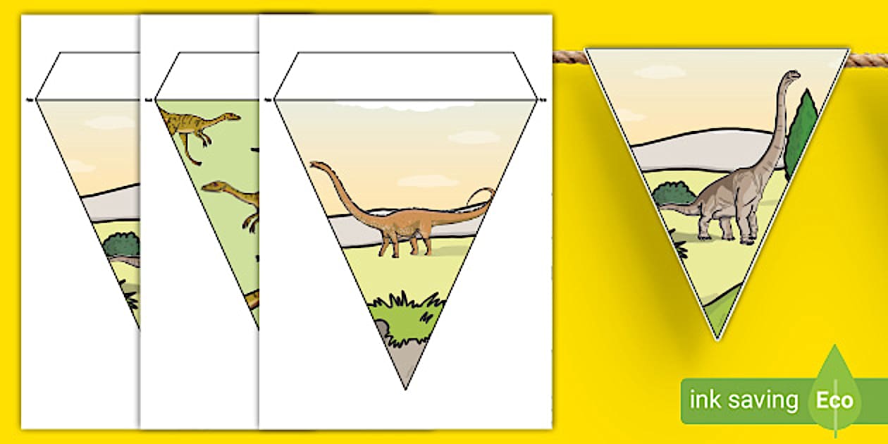 Long Neck Dinosaur Bunting - Primary Resources - Twinkl