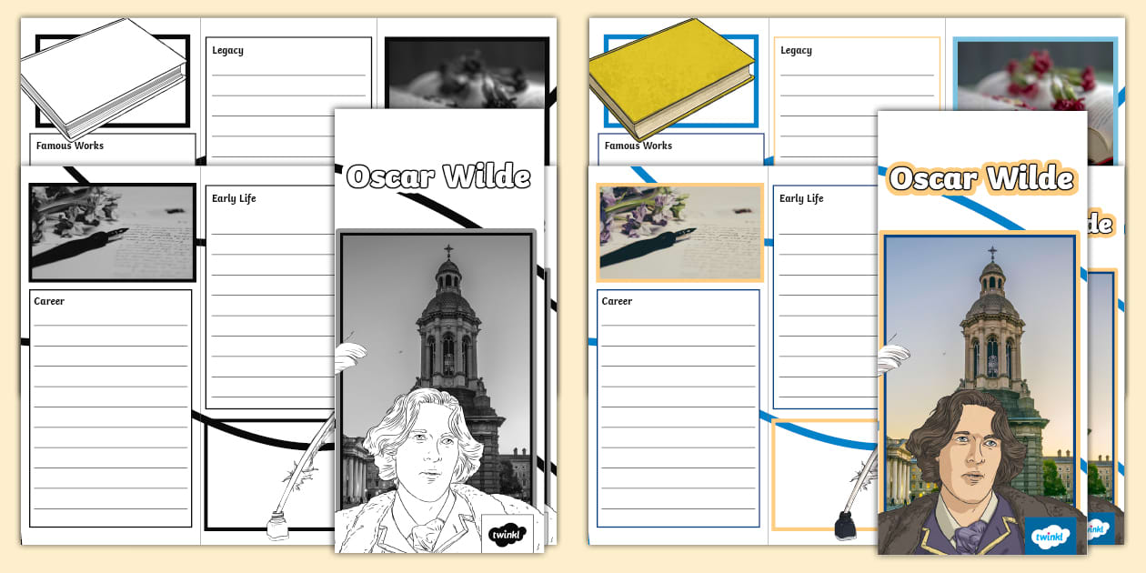 Oscar Wilde Leaflet Template - Twinkl Ireland (teacher made)