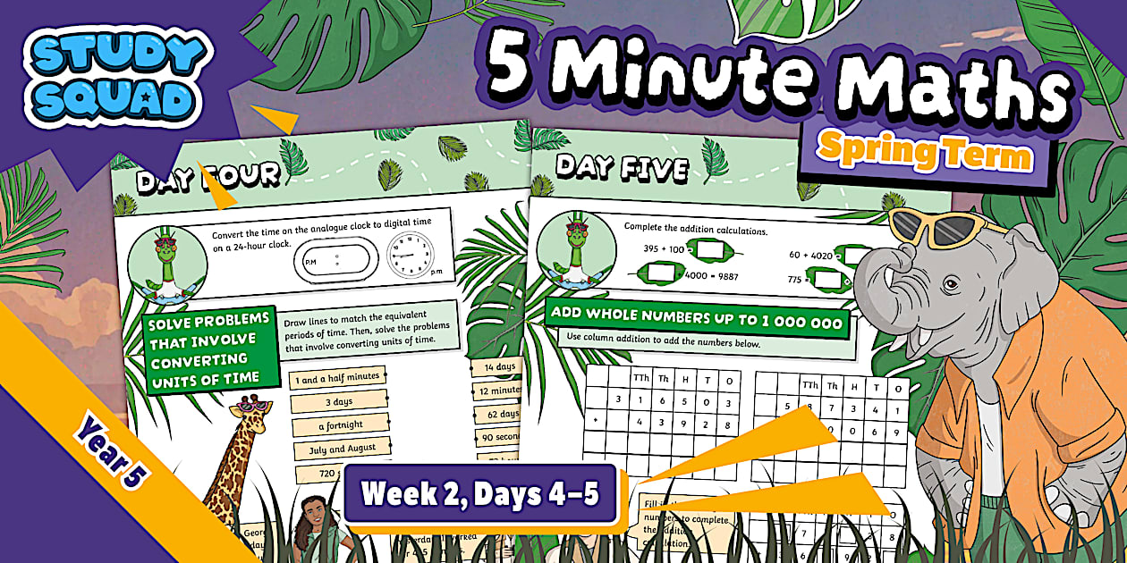 👉 Study Squad 5 Minute Maths - Year 5 Spring - Week 2 Days 4-5