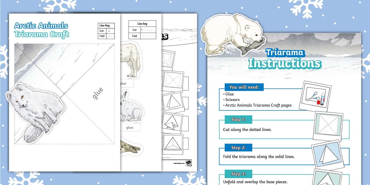 Arctic Animals Triarama Craft - Twinkl India (teacher made)