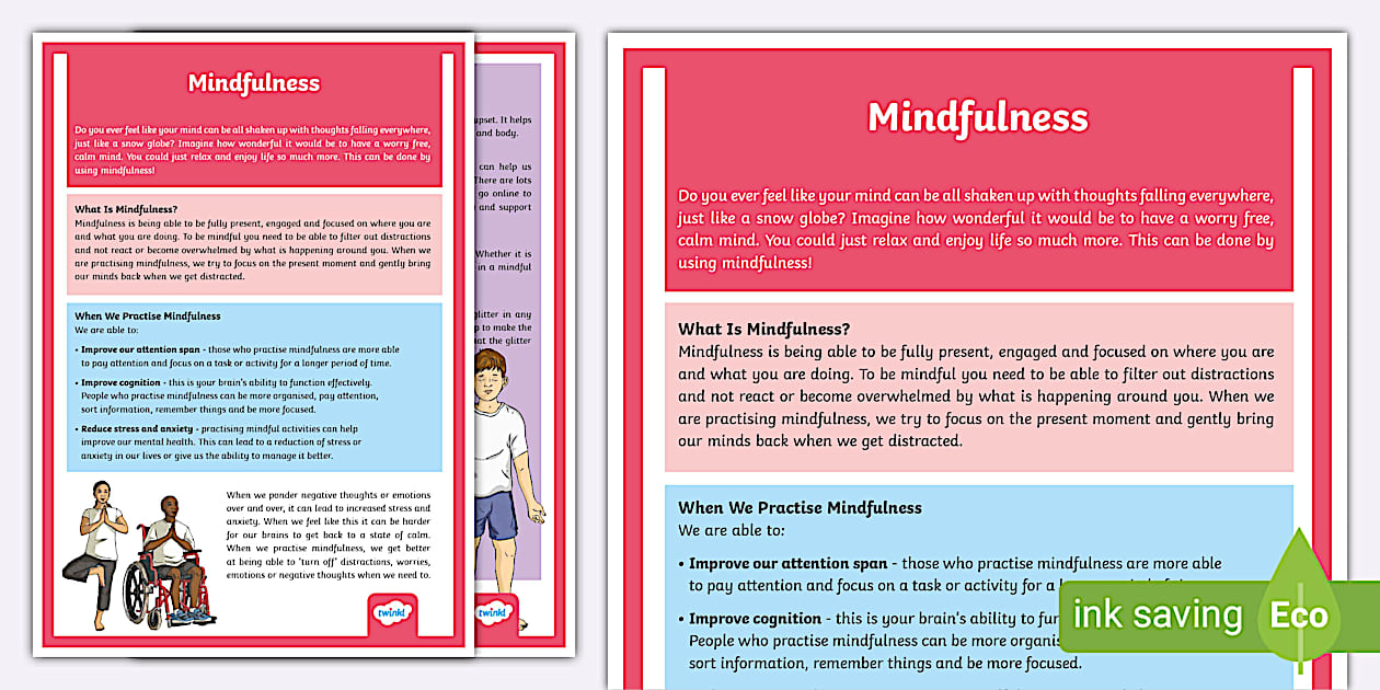 Benefits of Mindfulness Fact File (teacher made) - Twinkl