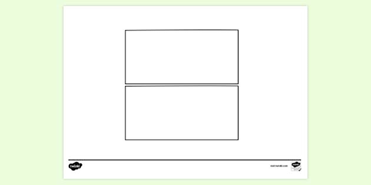 Square in Halves Lengthways Colouring Sheet | Colouring
