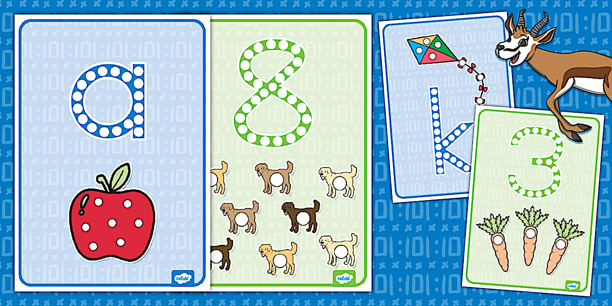 Grade R: Finger Painting Letters and Numbers (teacher made)