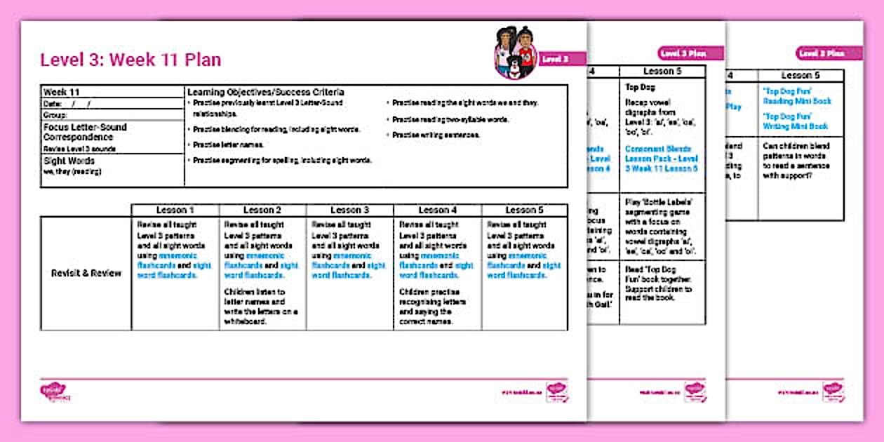 Twinkl Phonics: Level 3: Week 11 Lesson Plan (teacher made)