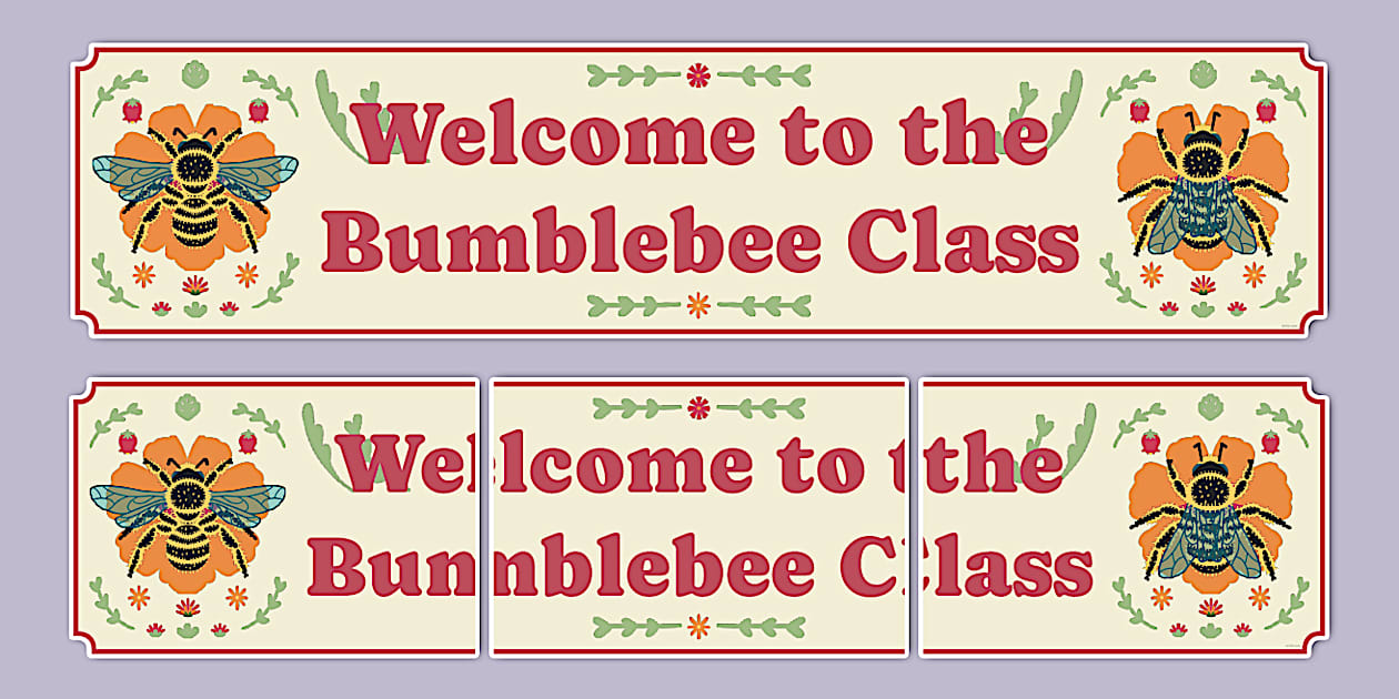 Bee-Themed Welcome to the Bumblebee Class Display Banner