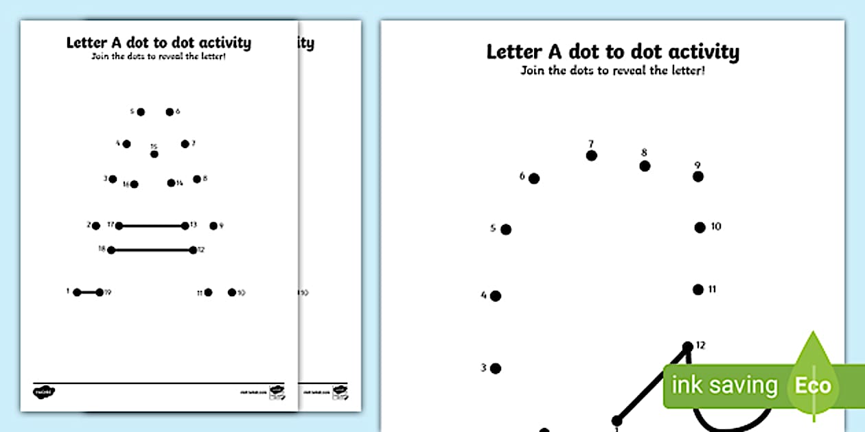 Dot to Dot Alphabet A | Classroom Resources | Twinkl