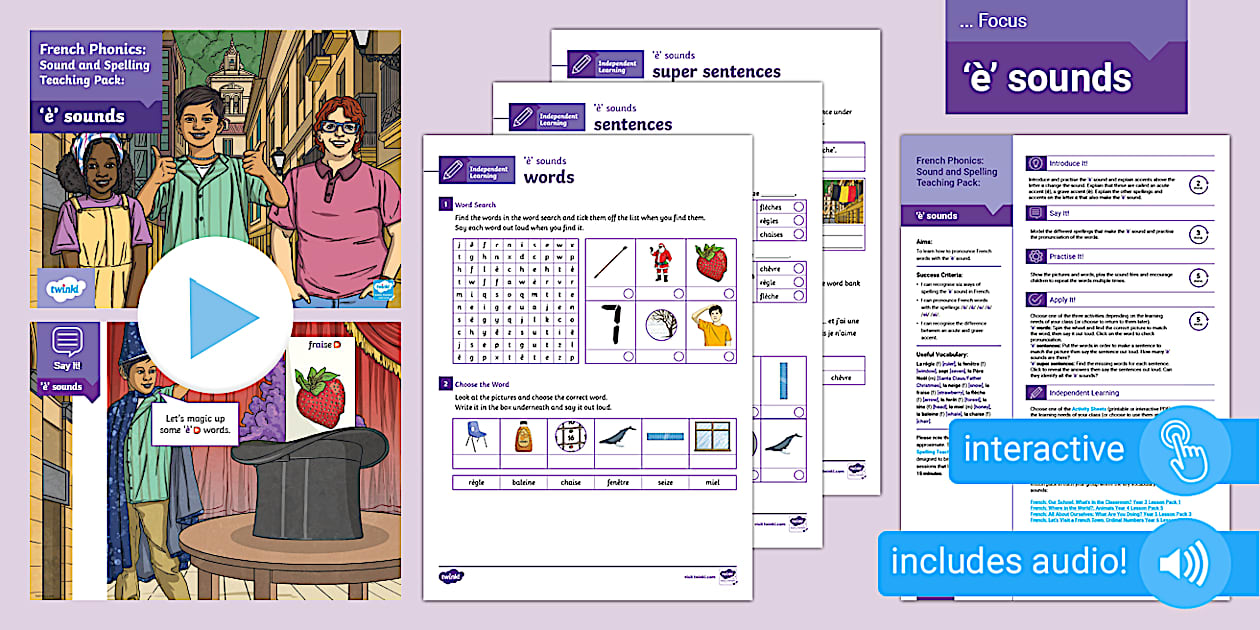 👉 French Phonics: Sound and Spelling Pack: 'è' sounds