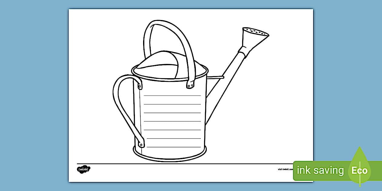 Watering Can Writing Template (teacher made) - Twinkl