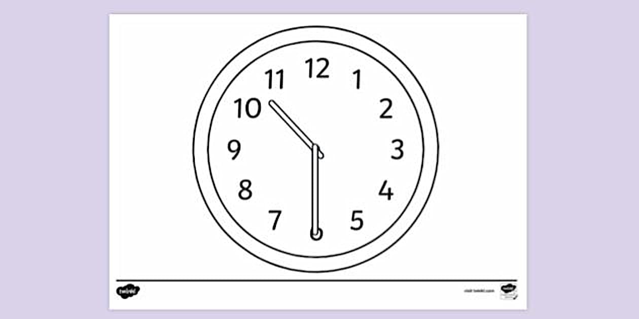 Just the Clock Colouring Sheet | Colouring Sheets - Twinkl