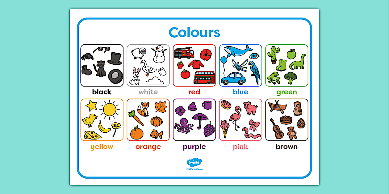 Colours Word Mat (teacher made) - Twinkl