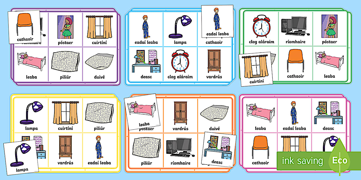 In the Bedroom Bingo Gaeilge (teacher made) - Twinkl