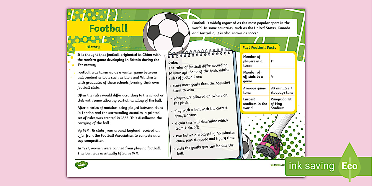 Football Fact File - Twinkl - KS2 (teacher made) - Twinkl
