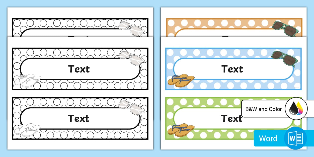 Editable Summer Desk Name Plates | Twinkl Resources USA