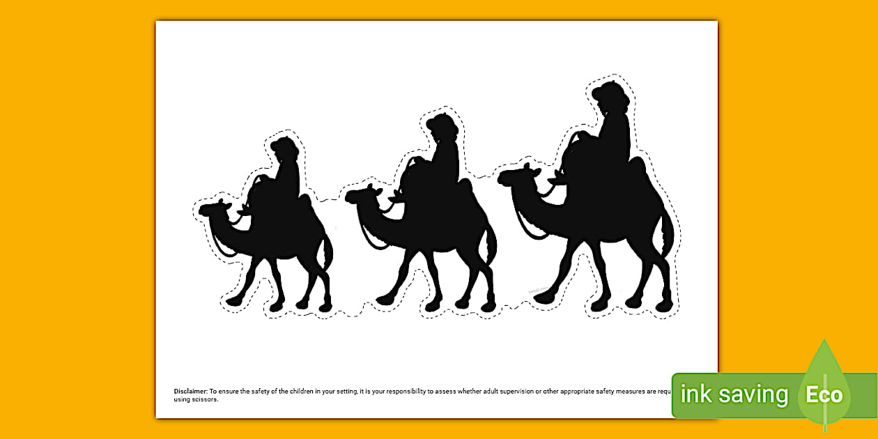 Three Kings Silhouette Cut-Out (creat de profesori) - Twinkl