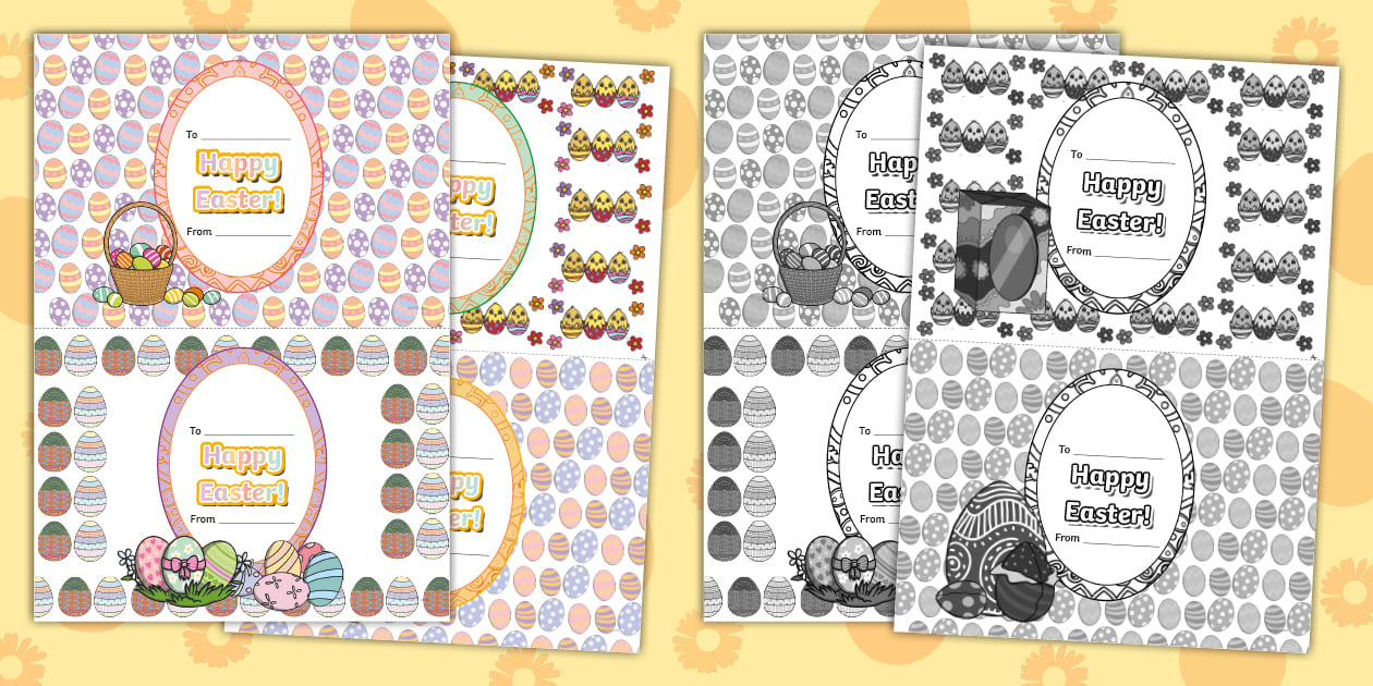 Easter Egg Card Inserts Twinkl Greetings (teacher made)