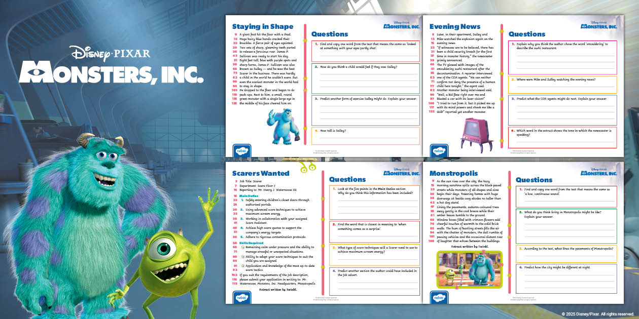 Monsters, Inc.: 60-Second Reads Activity Pack [Ages 7-9]