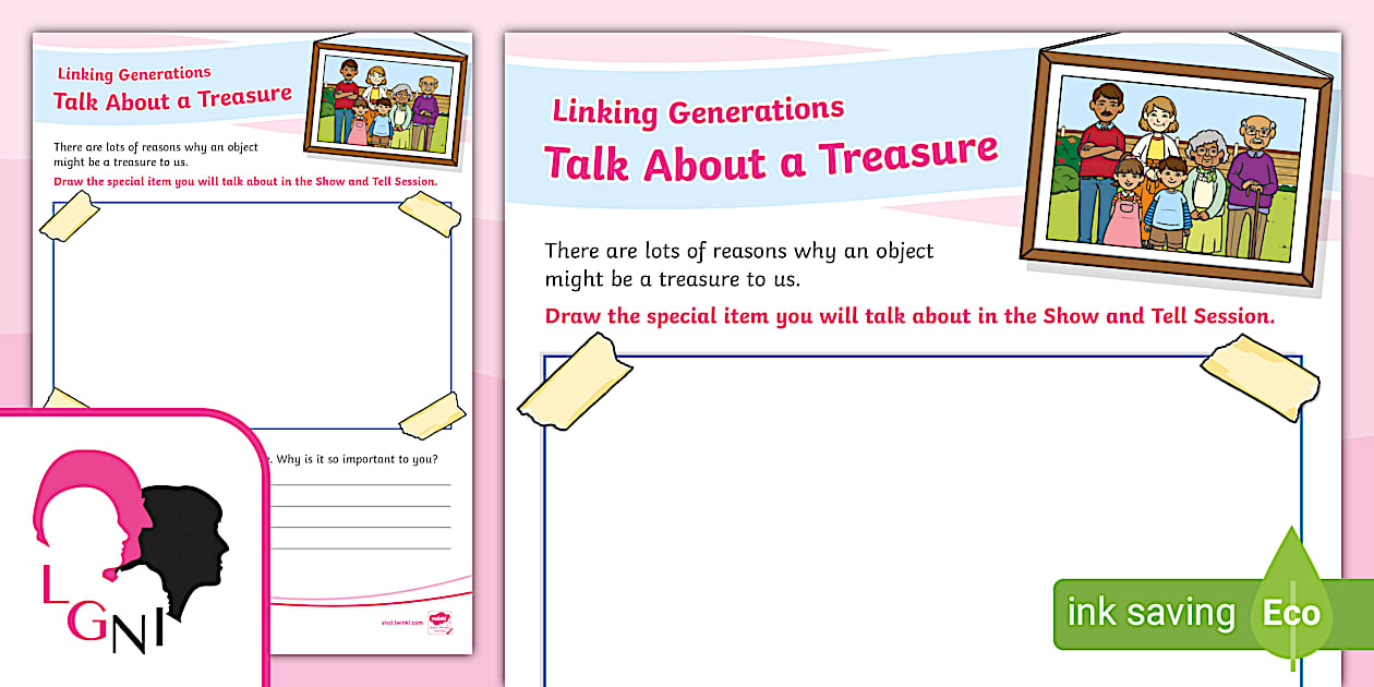 FREE! - Linking Generations Talk About a Treasure Activity Sheet