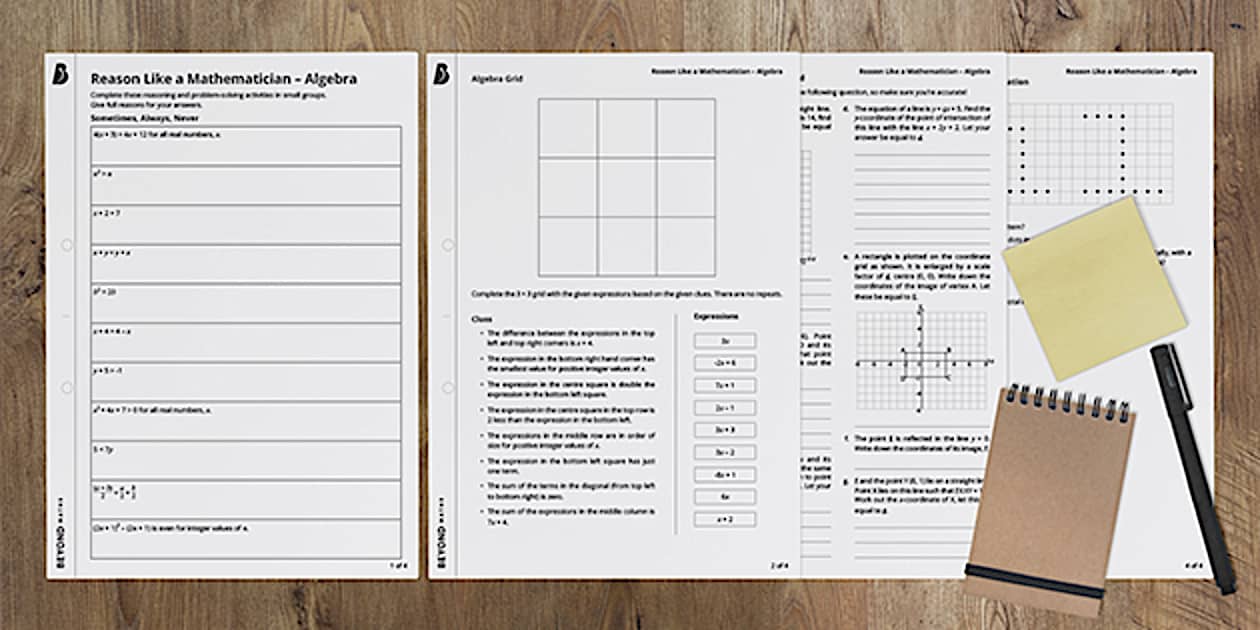 👉 Algebra Worksheets: Reason Like a Mathematician