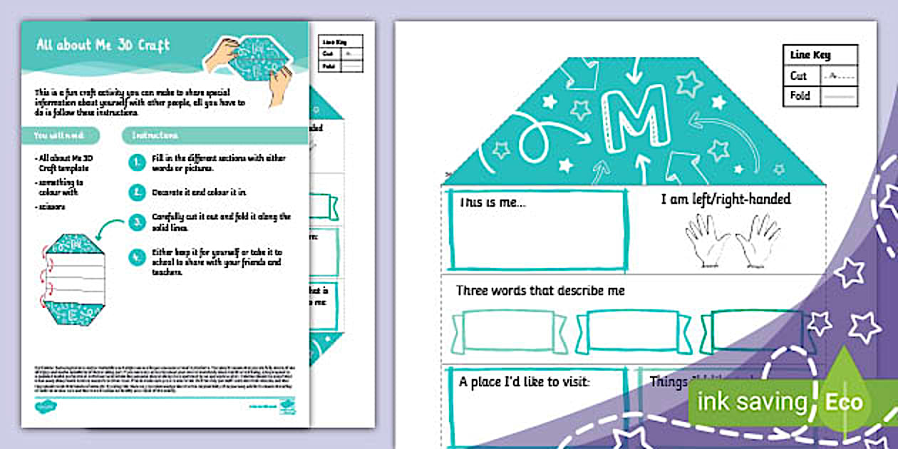 All About Me 3D Craft (Teacher-Made) - Twinkl