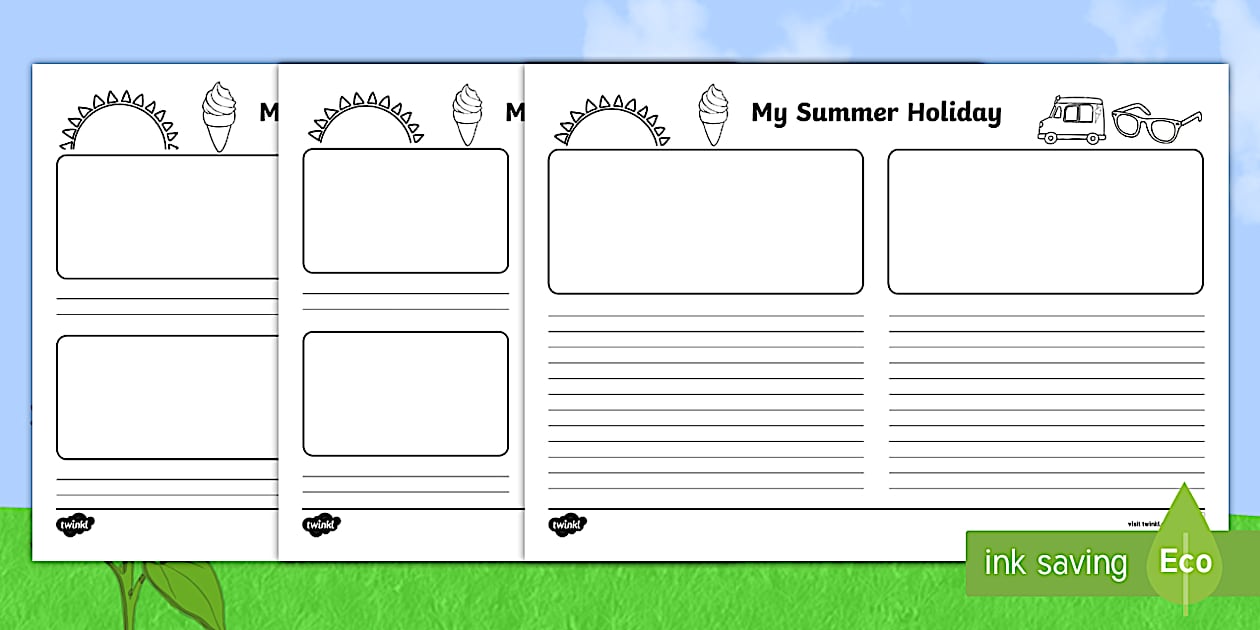 My Summer Holiday Storyboard Template - Blank Story Board