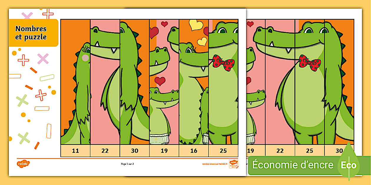 Nombres et puzzle (phát triển bởi giáo viên) - Twinkl