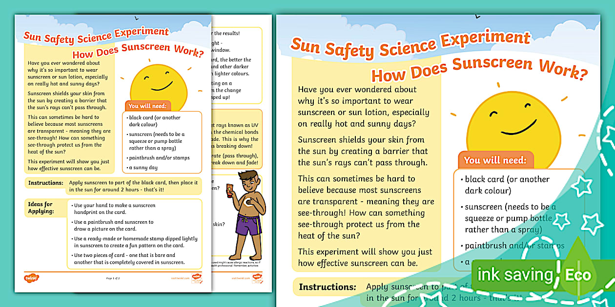 Sun Safety Science Experiment - How Does Sunscreen Work?