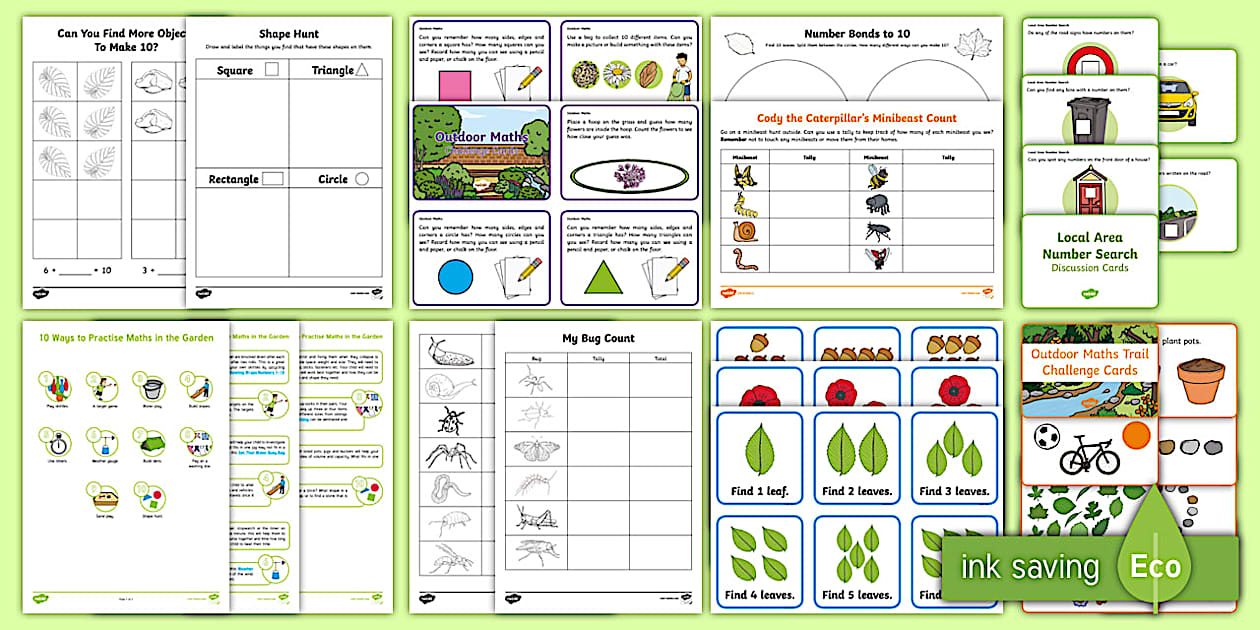 CfE Early Level Outdoor Maths Parents Resource Pack - Twinkl