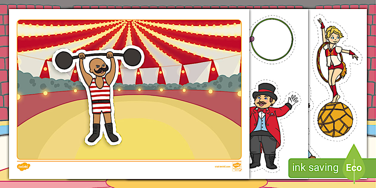 Circus Cut and Stick Scene (teacher made) - Twinkl