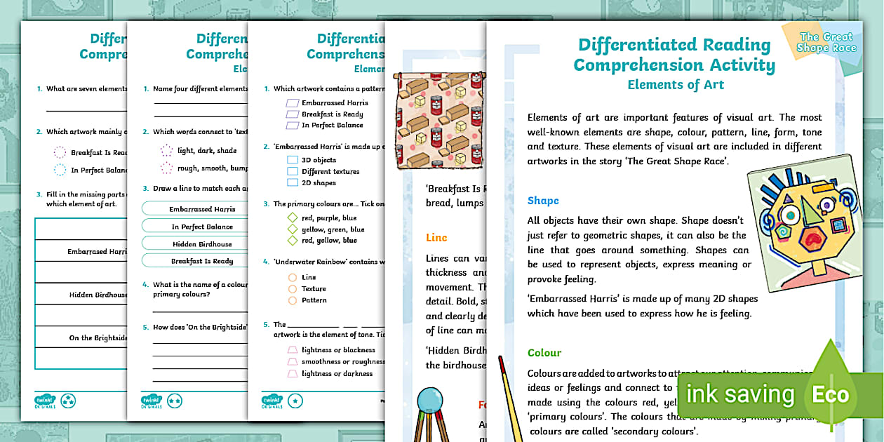 Elements of Art Differentiated Reading Comprehension