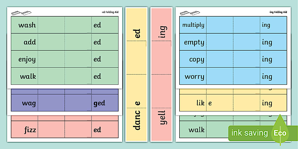 Suffix Folding Aid (Lehrer gemacht) - Twinkl