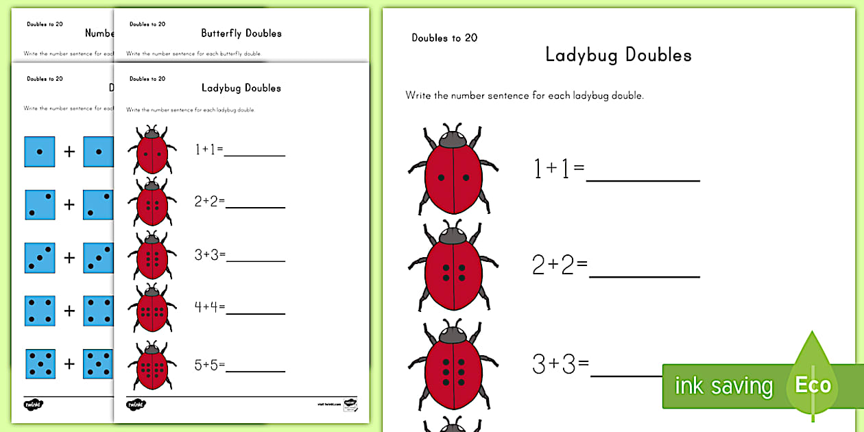 Doubles To 20 Worksheet | Educational Resources | Twinkl USA