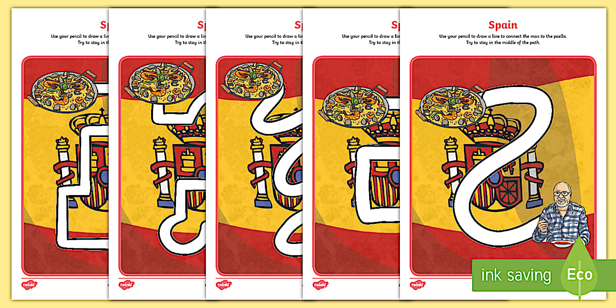 Spanish Themed Pencil Control Worksheet / Worksheets