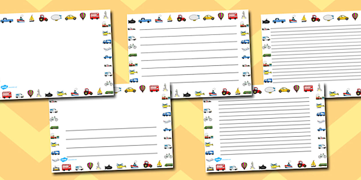 Editable Transport Page Borders Landscape (teacher made)