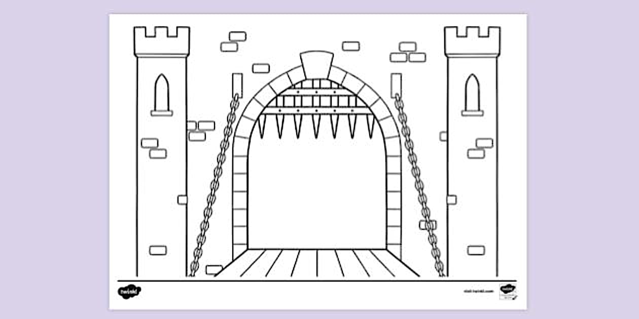 Castle Entrance Colouring | Colouring Sheets - Twinkl