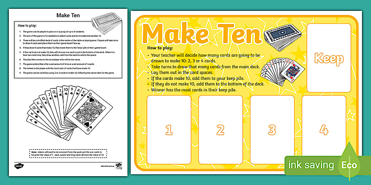 Make Ten Addition Card Game | Twinkl (teacher made) - Twinkl