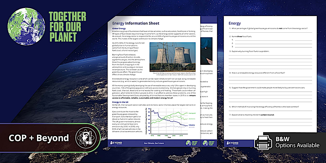 FREE! - Energy Reading Comprehension | COP | Beyond - Twinkl