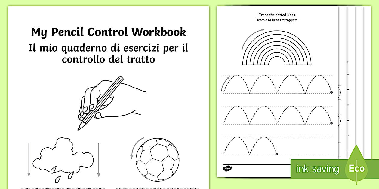 Line Handwriting Worksheet / Worksheets English/Italian - Line Handwriting