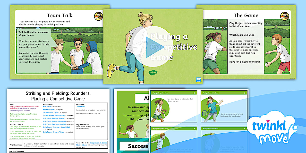 Rounders PE Game | Year 5 Striking and Fielding | Twinkl PE