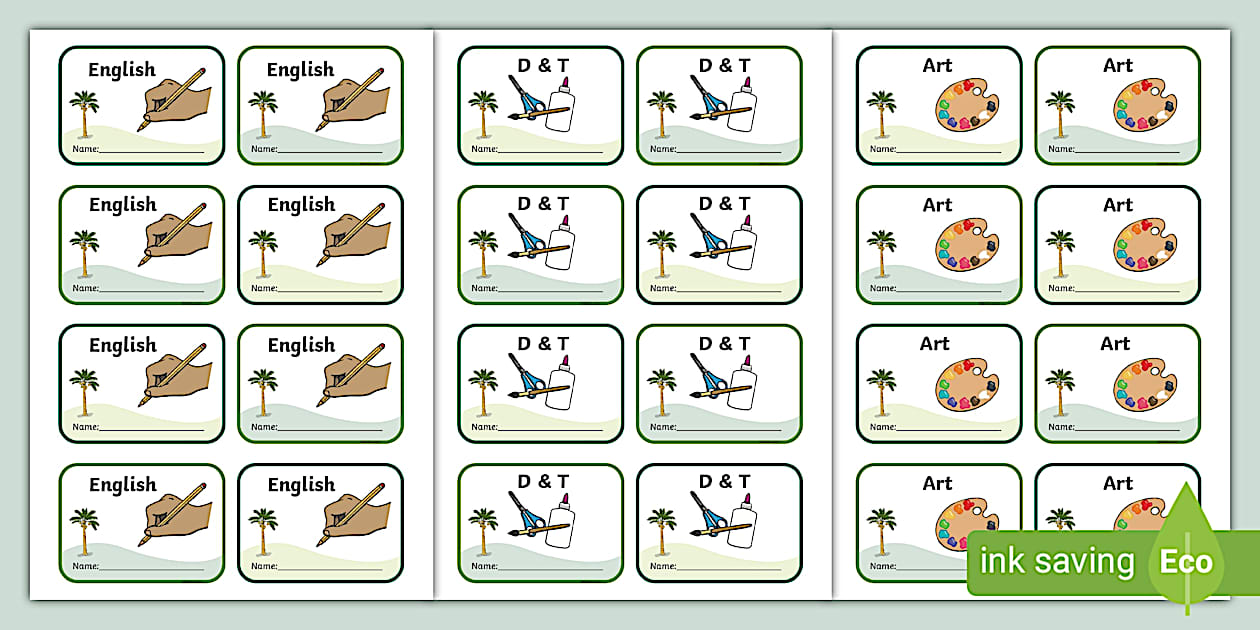 Palm Tree Themed Editable Book Labels (Teacher-Made)
