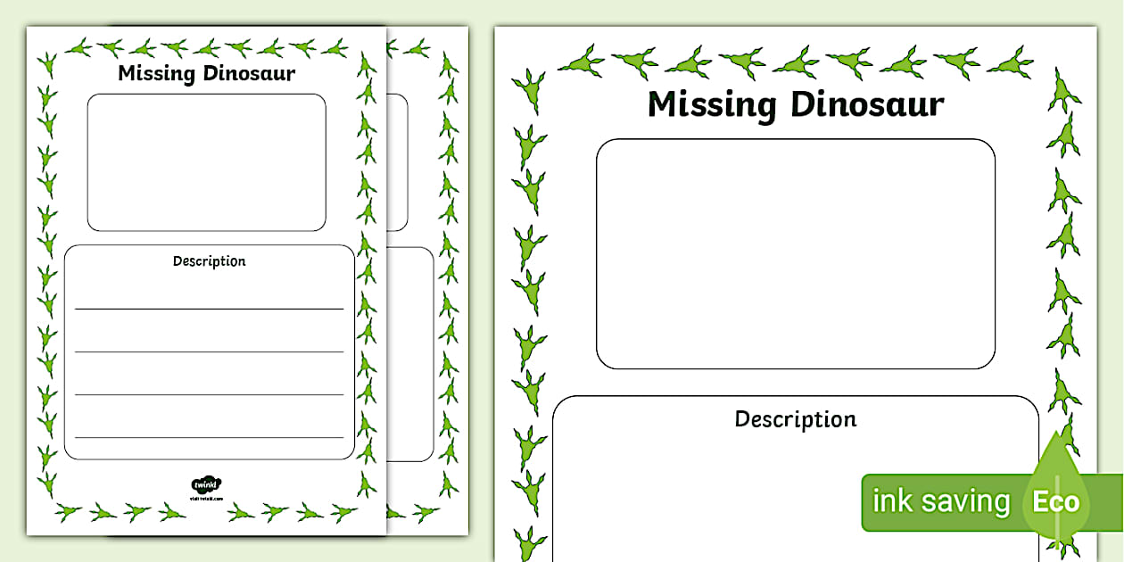 Missing Dinosaur Poster Writing Template (teacher made)