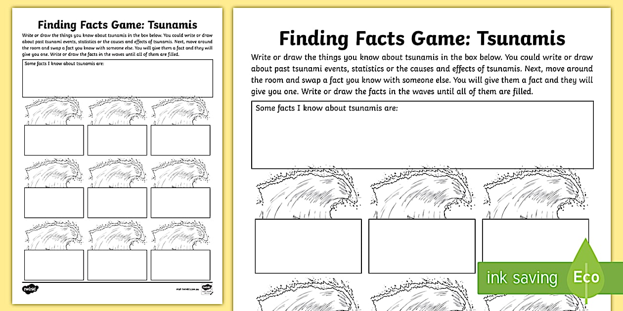 Ocean Wave Worksheet | Tsunami | Twinkl (teacher made)