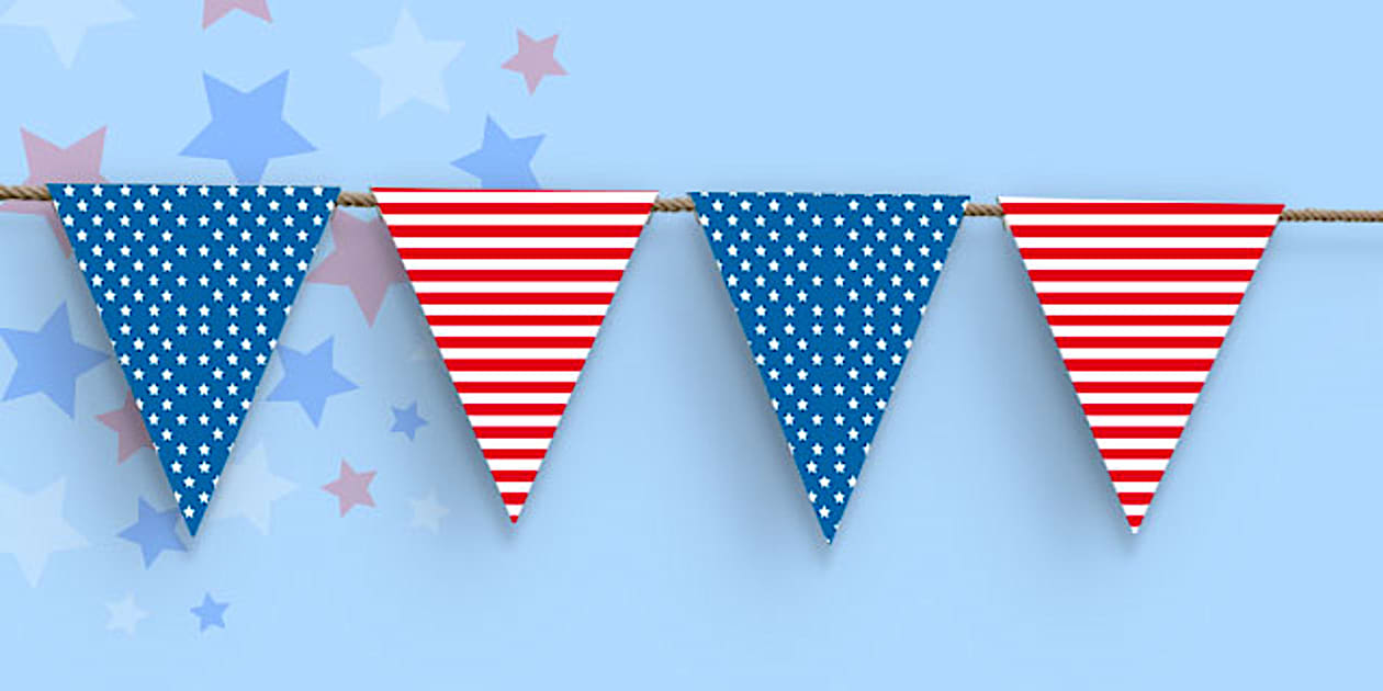 Classroom American Flag Display - USA Flag Bunting